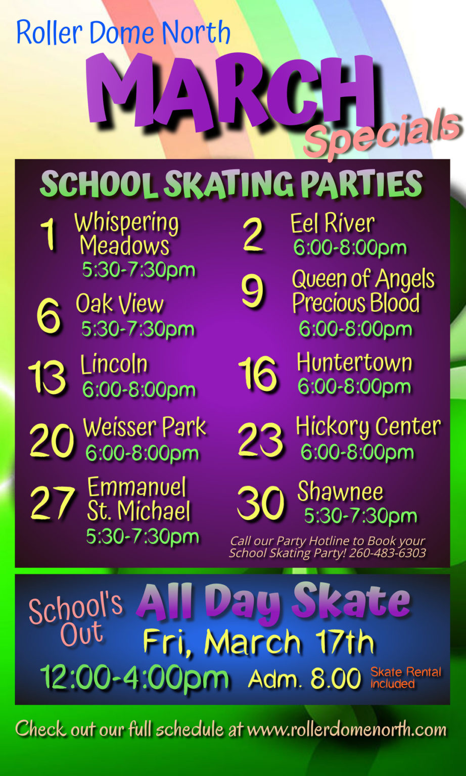 March Specials — Roller Dome North